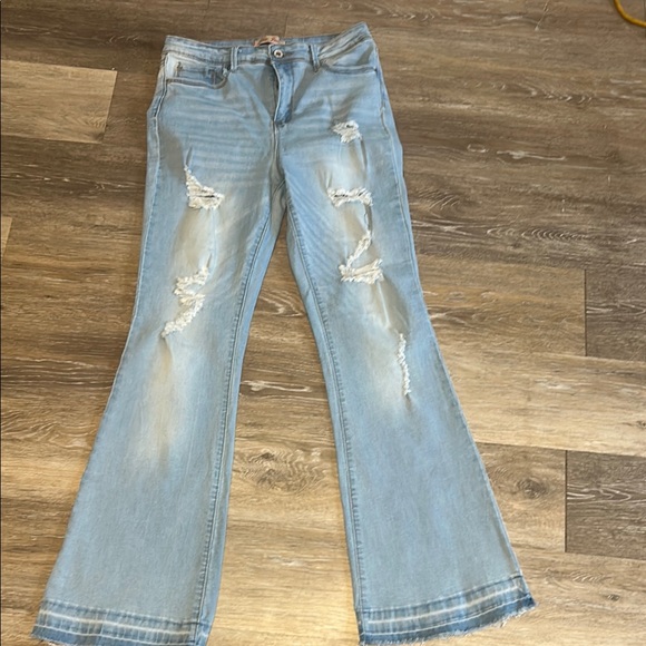 Jeans | Light Blue Distressed Flare Jeans | Poshmark